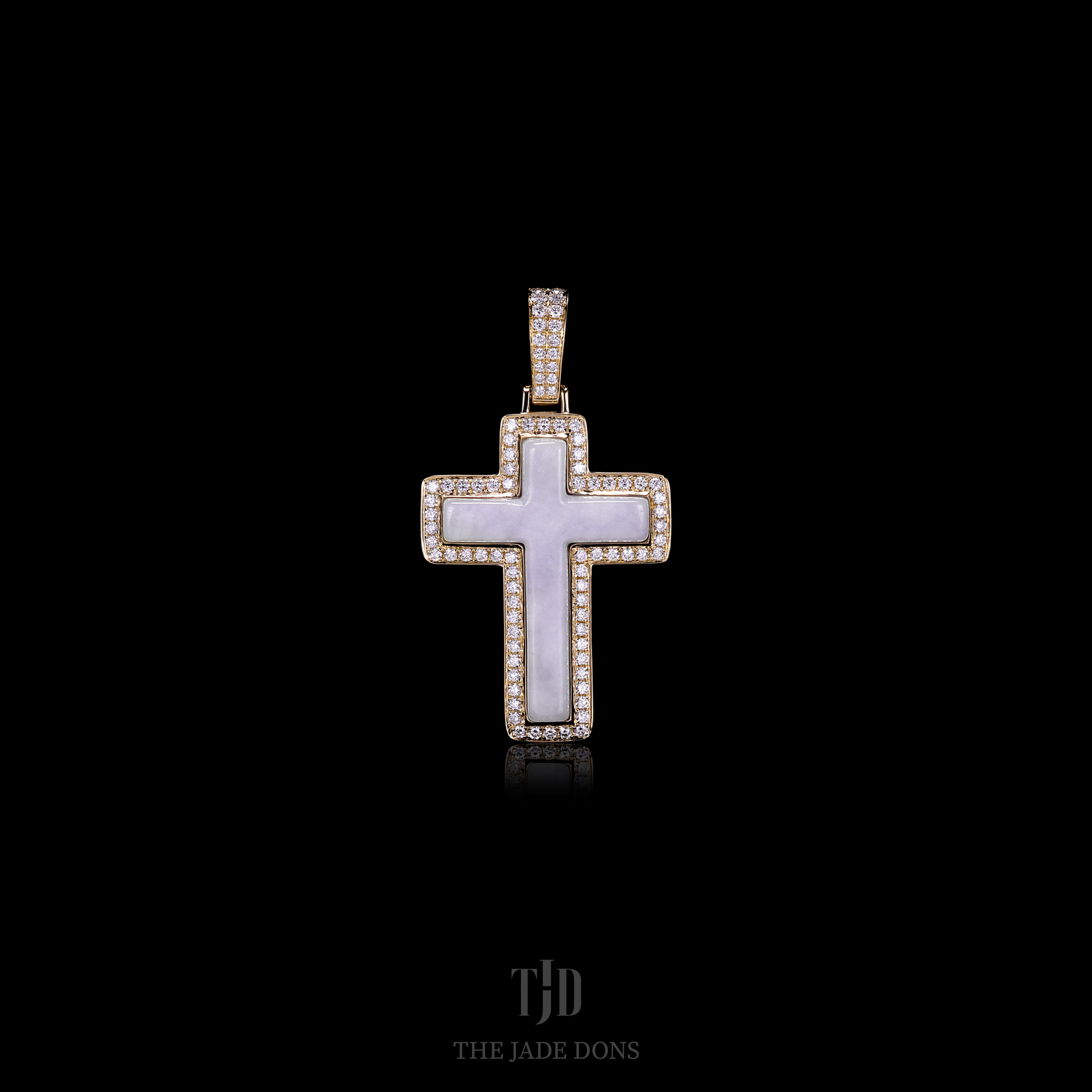 White Jade Cross with 14k Gold and VVS Diamond Wrap – The Jade Dons
